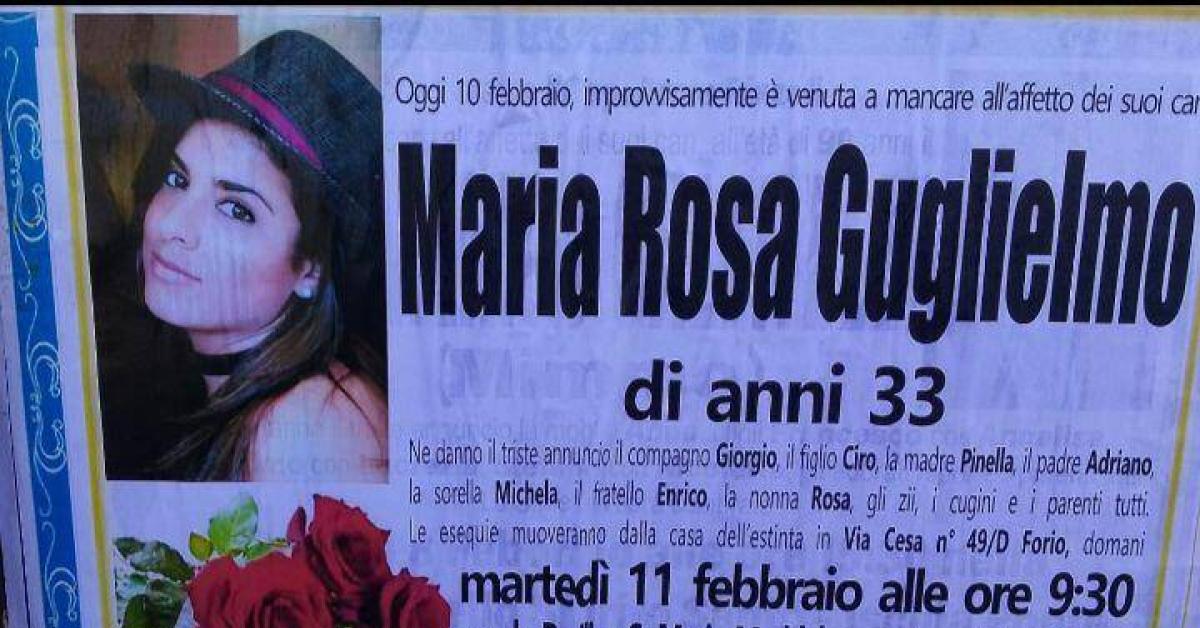 Maria Rosa Guglielmo morta per malore improvviso a 33 anni, era cugina ...