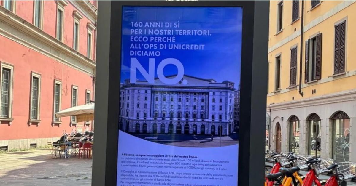 Banco BPM dice no all’Ops di UniCredit: maxi campagna pubblicitaria in centro a Milano e nelle ...